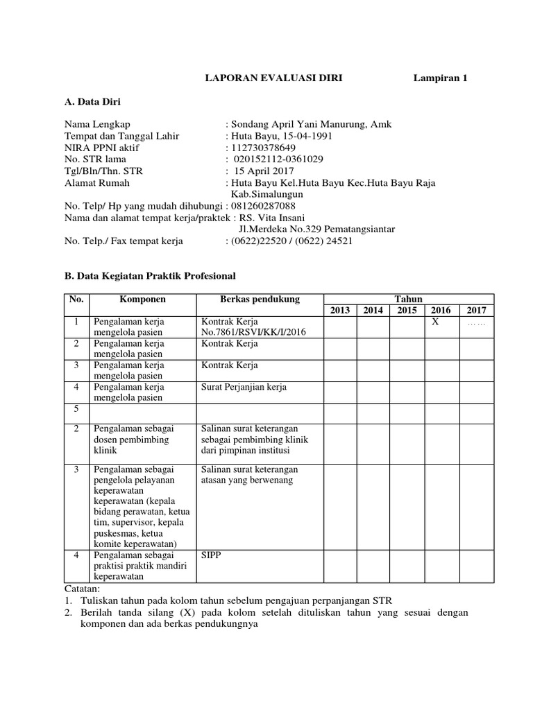 Lampiran Laporan Evaluasi Diri | PDF