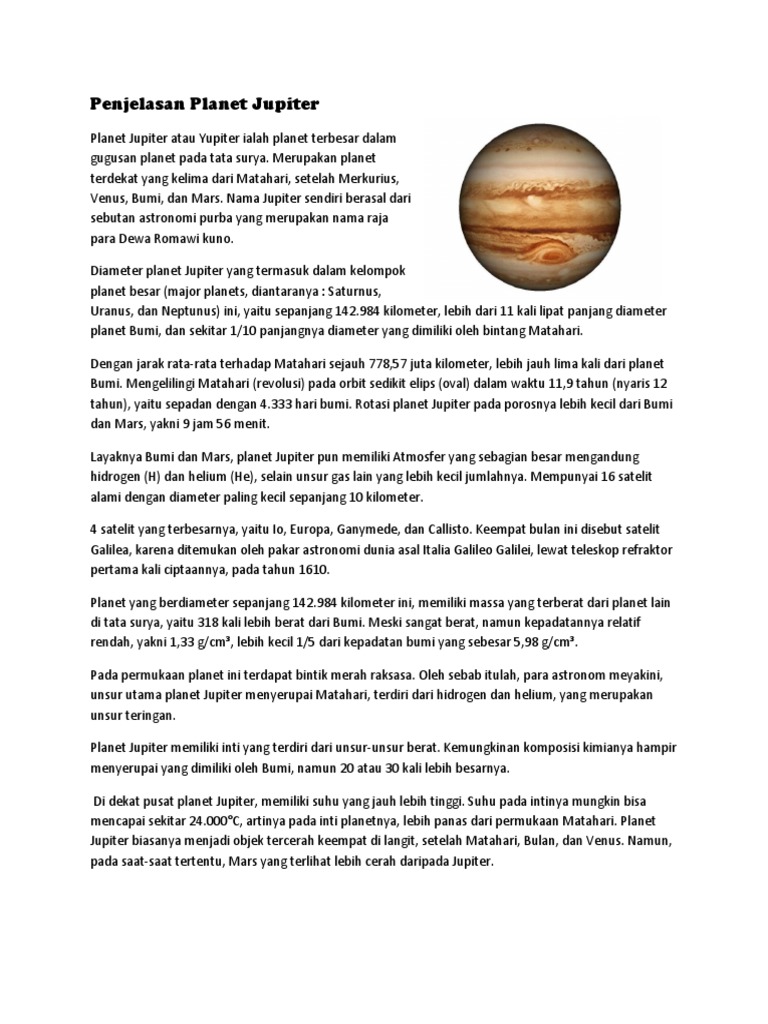 Gambar Planet Jupiter Dan Penjelasannya