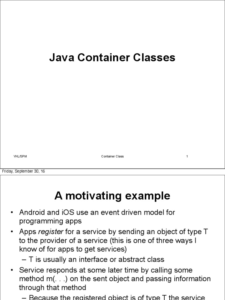 09 Containers | PDF | Class (Computer Programming) | String (Computer ...