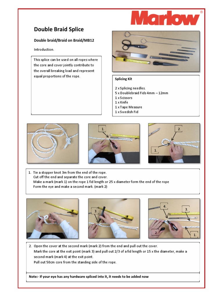 Double Braid Splice 1 | PDF | Rope | Knot