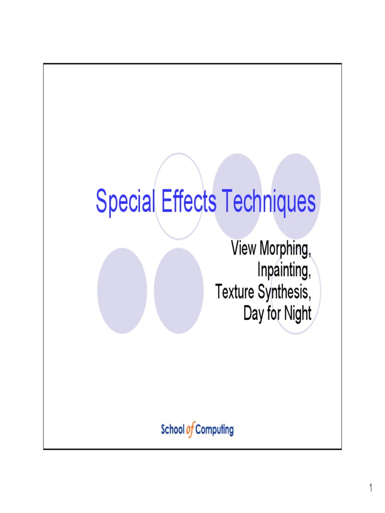 Special Effects Techniques | PDF | Computer Vision | Imaging