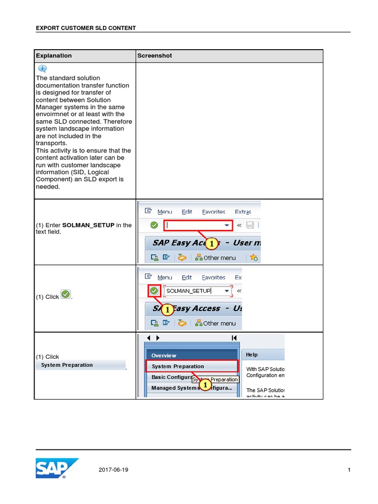 Explanation Screenshot: Export Customer SLD Content | PDF | Business ...