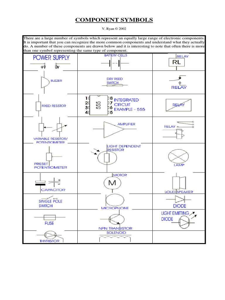 Common Electronic Component Symbols | PDF