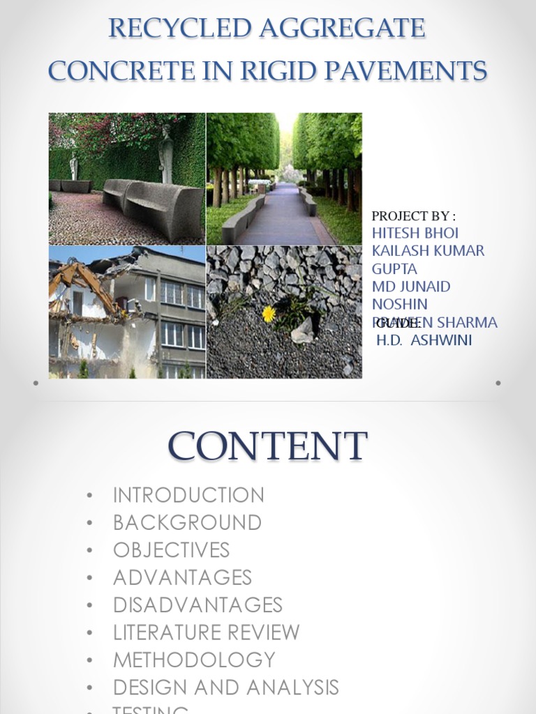 Civil Project PPT Recycled Aggregate Concrete | PDF | Construction ...