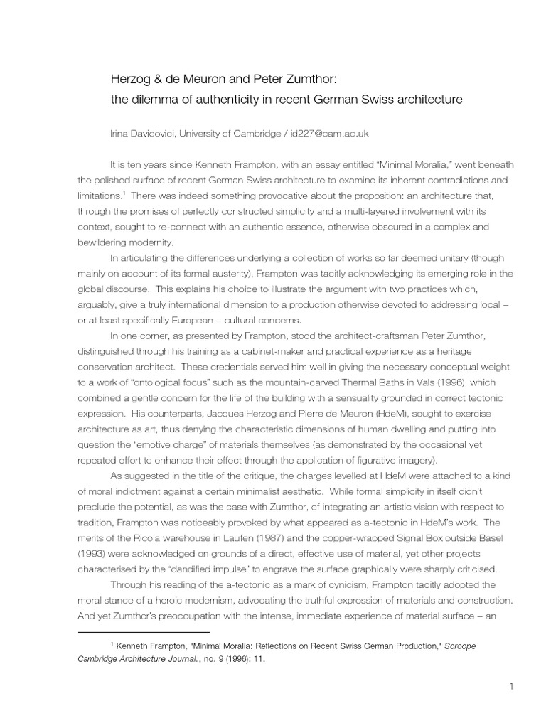 Irina Davidovici - Dilemma Authenticity | PDF | Minimalism | Aesthetics