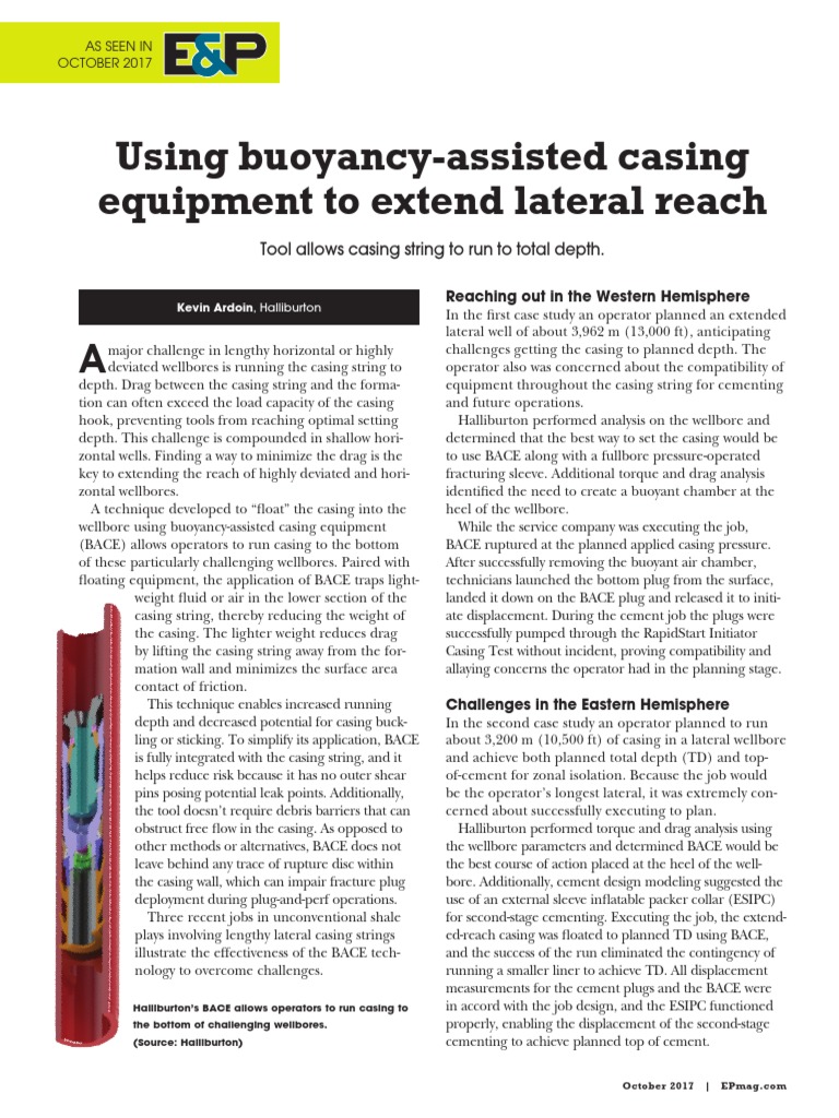Using Buoyancy Assisted Casing Equipment To Extend Lateral Reach | PDF ...