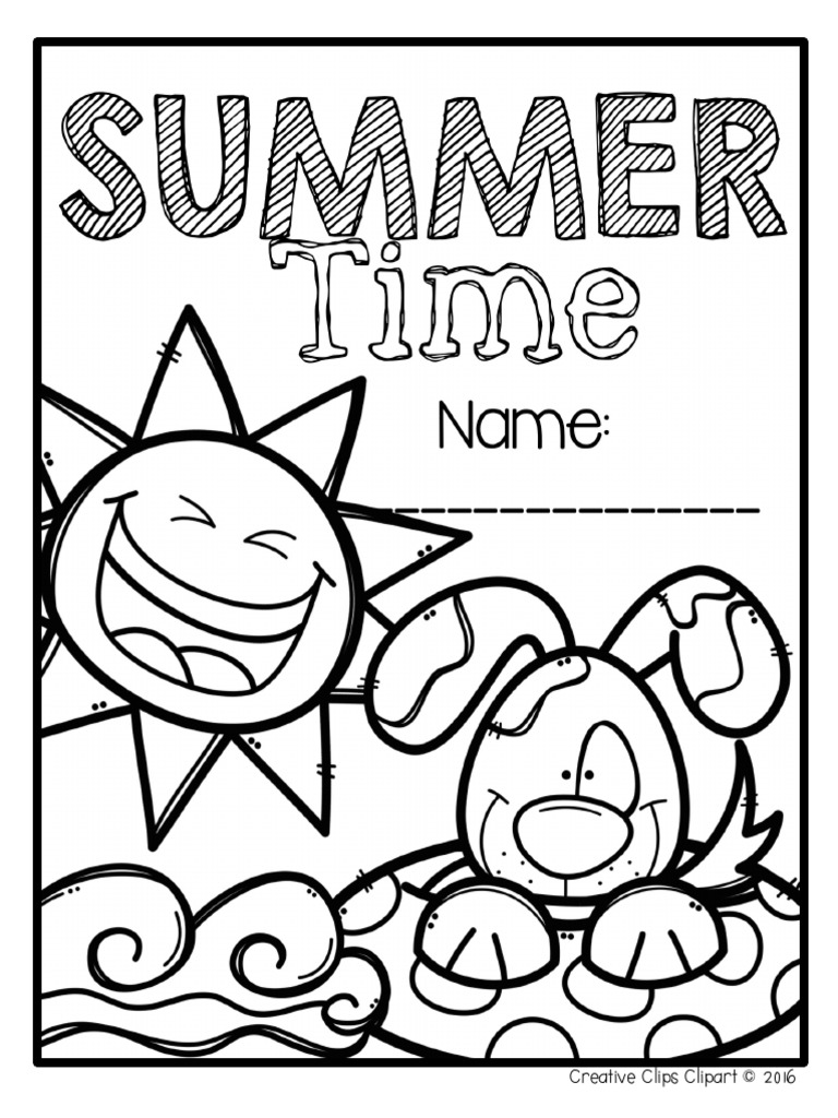 FREESummer Time Coloring Book Madeby Creative Clips Clipart | PDF