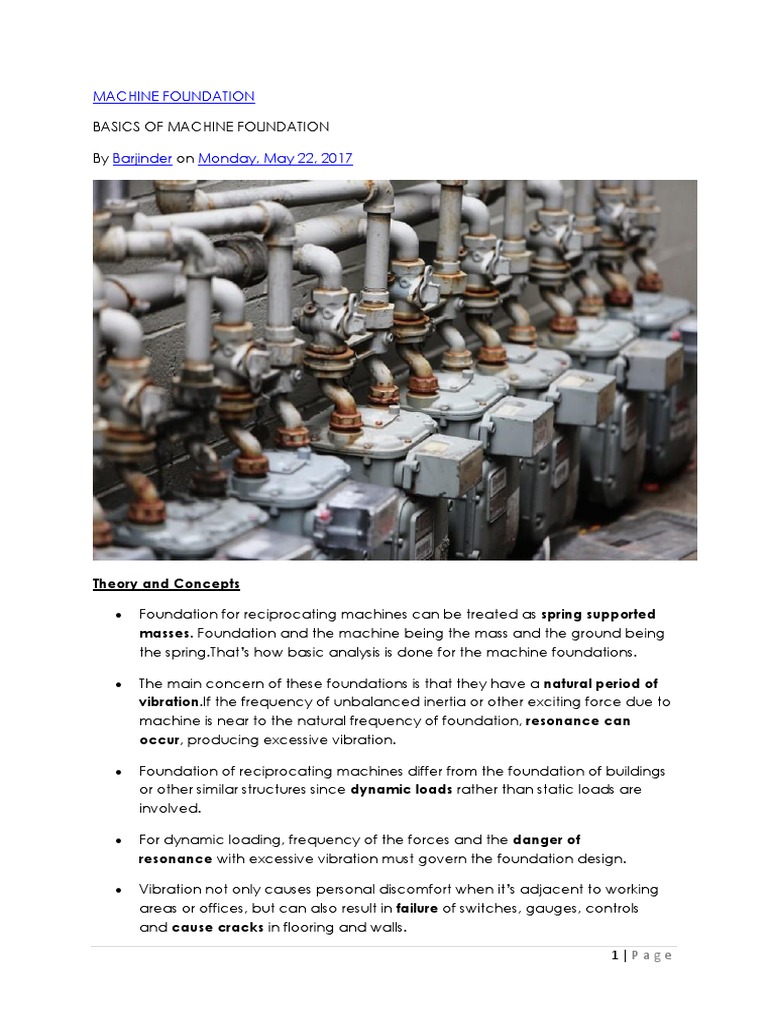 Machine Foundation | PDF | Structural Load | Industries