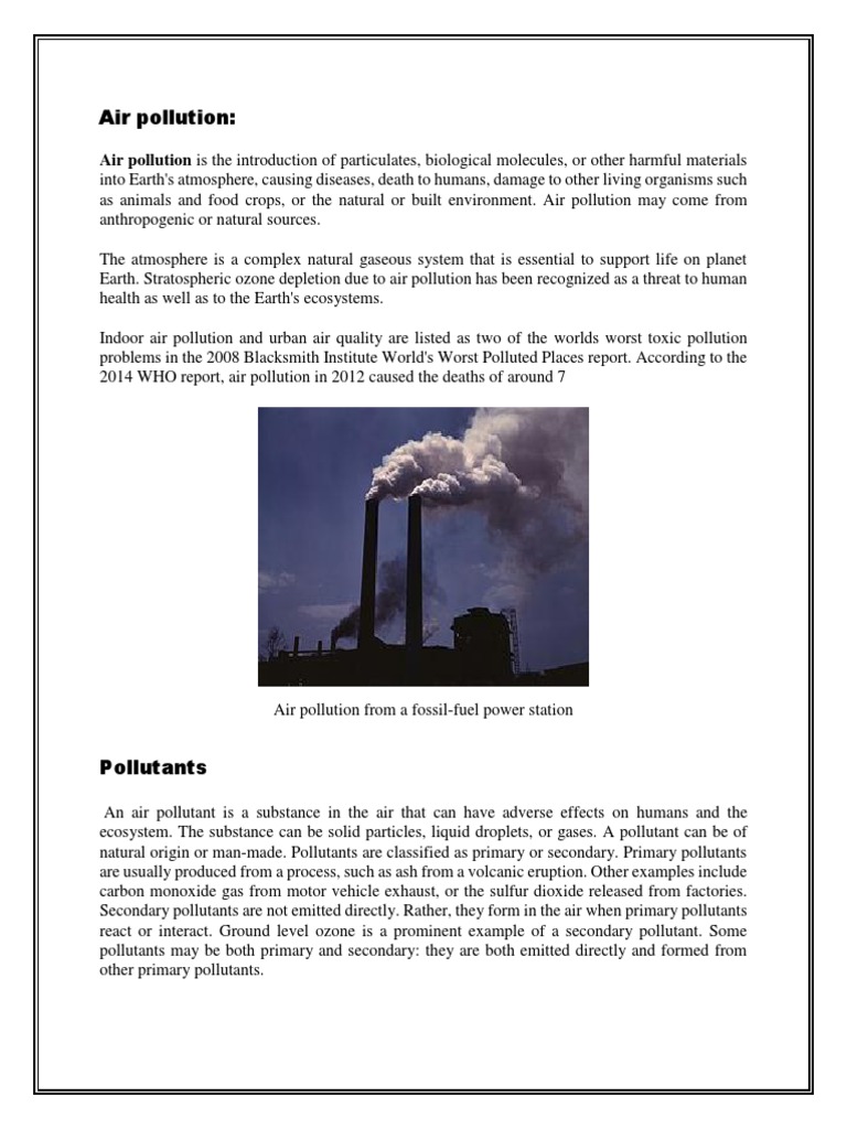 Air Pollution | PDF | Air Pollution | Particulates