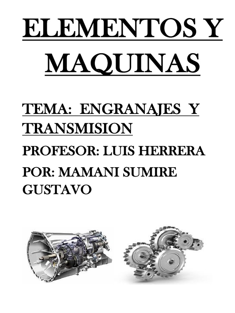 Engranajes Y Transmisión Pdf Engranaje Transmisión Mecánica