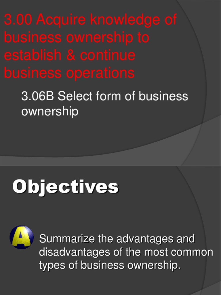 Business Ownership Types Explained | PDF | Limited Liability Company ...