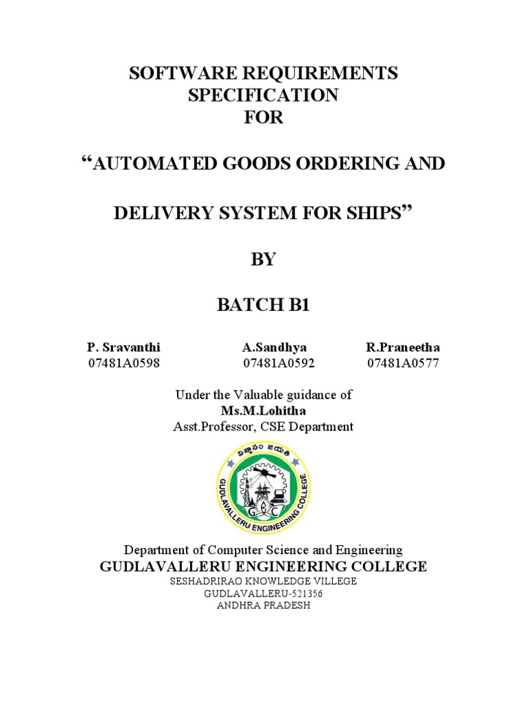 Software Requirements Specification | Download Free PDF | Receipt | User (Computing)