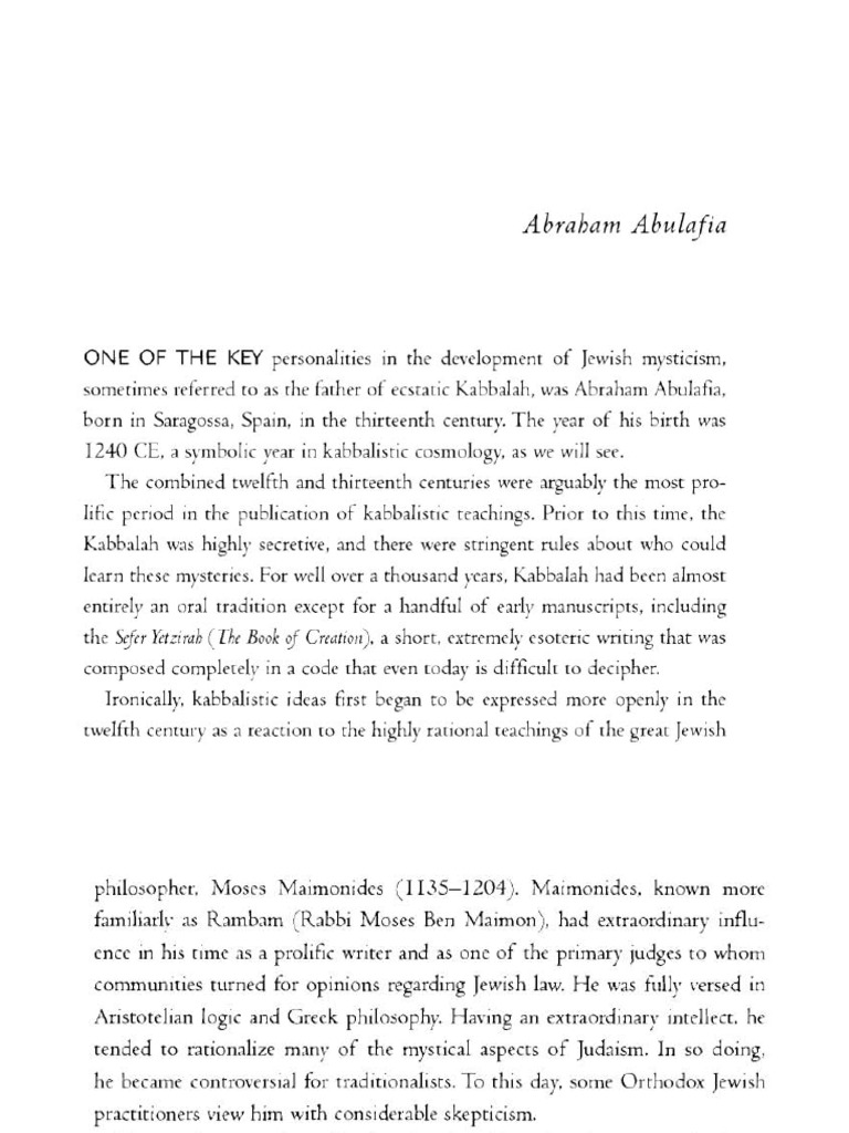 Abraham Abulafia PDF | PDF | Kabbalah | Maimonides