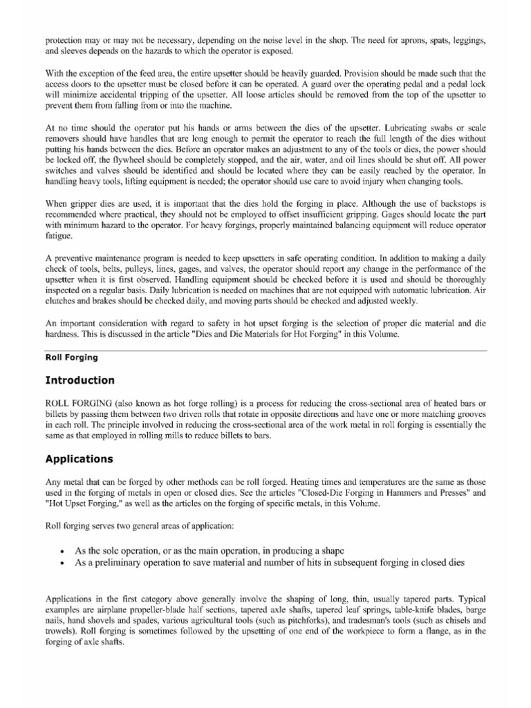 Roll Forging Process | PDF