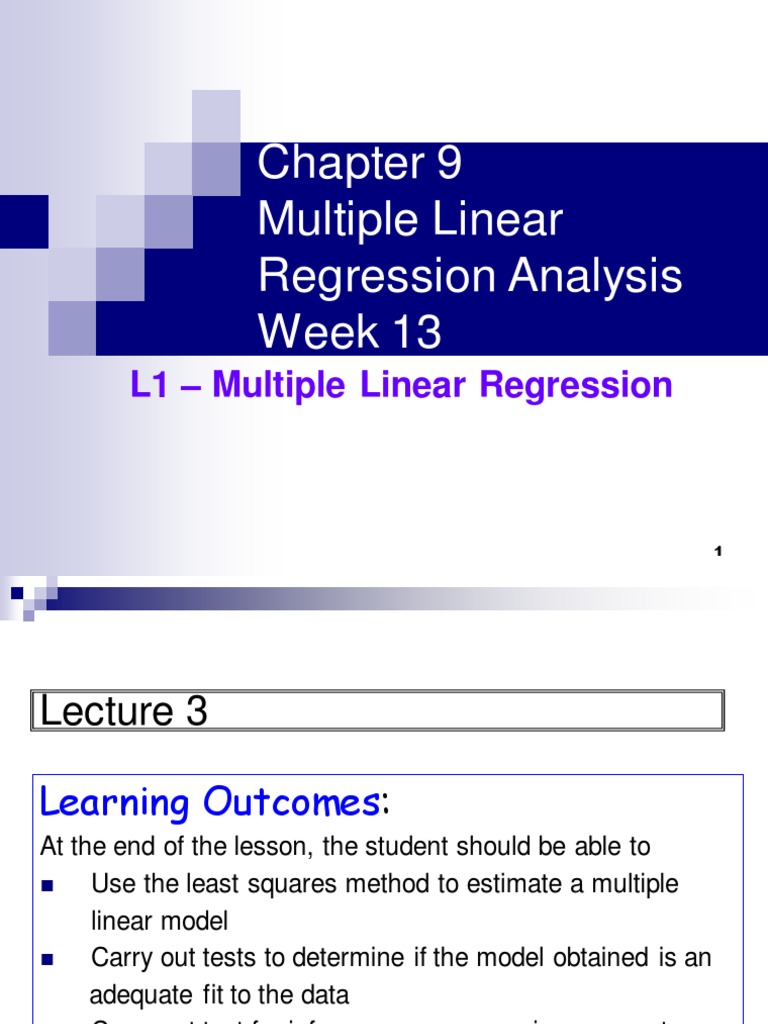 Multiple Linear Regression Guide | PDF | Errors And Residuals ...