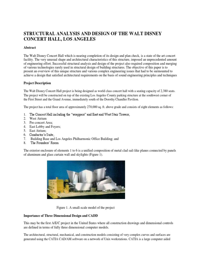 Structural Design of Disney Concert Hall | PDF | Finite Element Method ...
