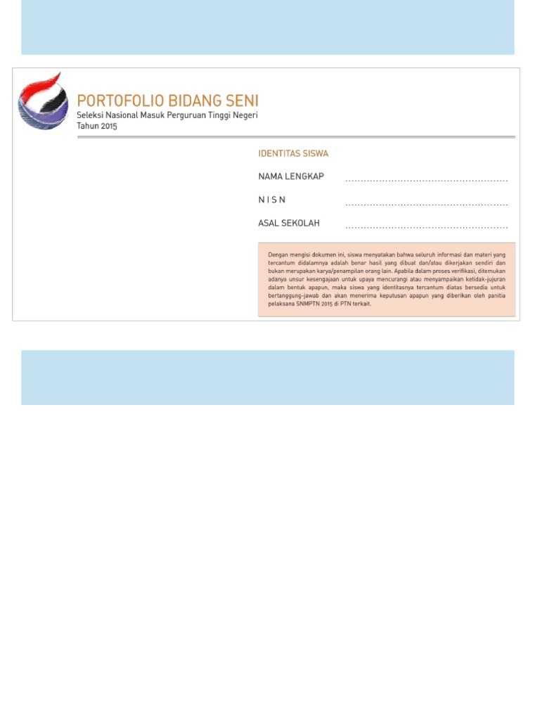 Template PPT Portofolio Seni Musik SNMPTN 2015 | PDF