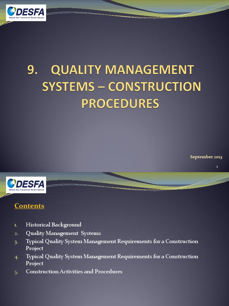 Quality Management System - Construction Procedures PDF | PDF | Welding | Construction