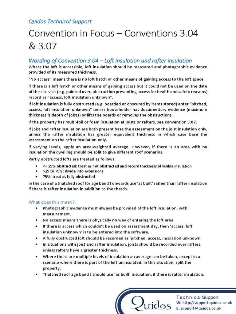 RdSAP Conventions in Focus: 3.04 and 3.07 | PDF | Building Insulation ...