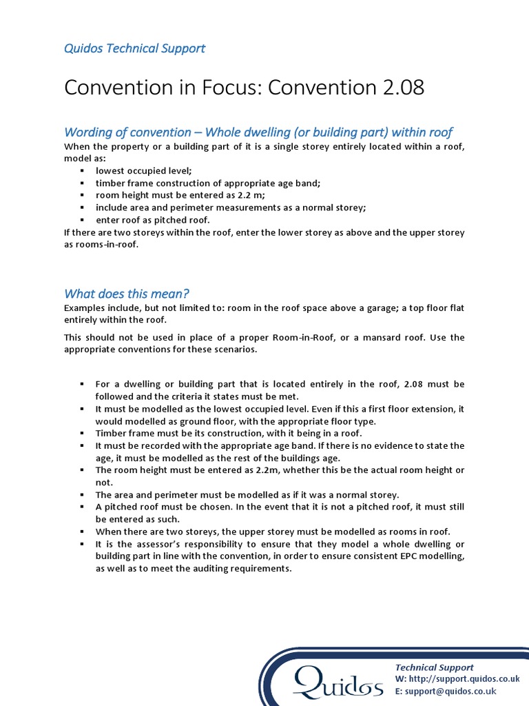 RdSAP Conventions in Focus: 2.08 | PDF