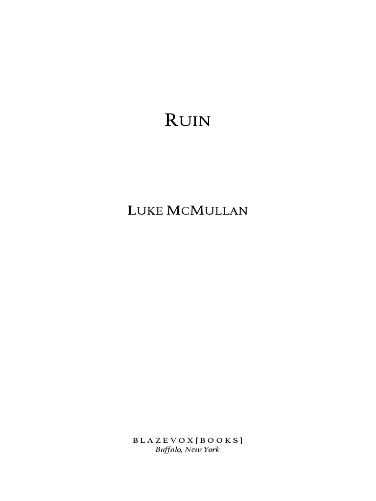 Ruin by Luke McMullan Book Preview | PDF | Books | Translations