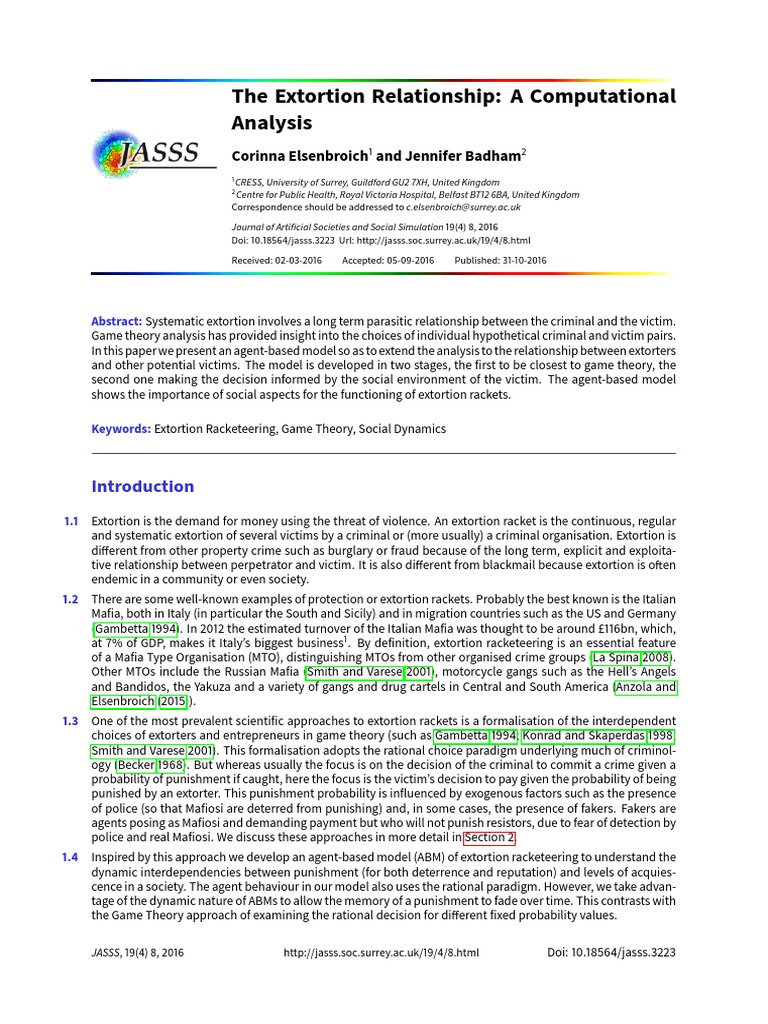 The Extortion Relationship: A Computational Analysis: Corinna ...