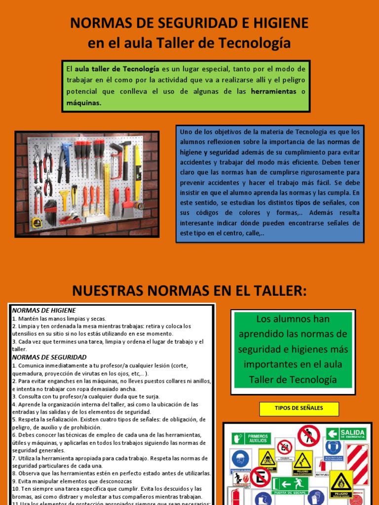 Normas de seguridad e higiene en el taller de tecnología: aprendiendo a ...