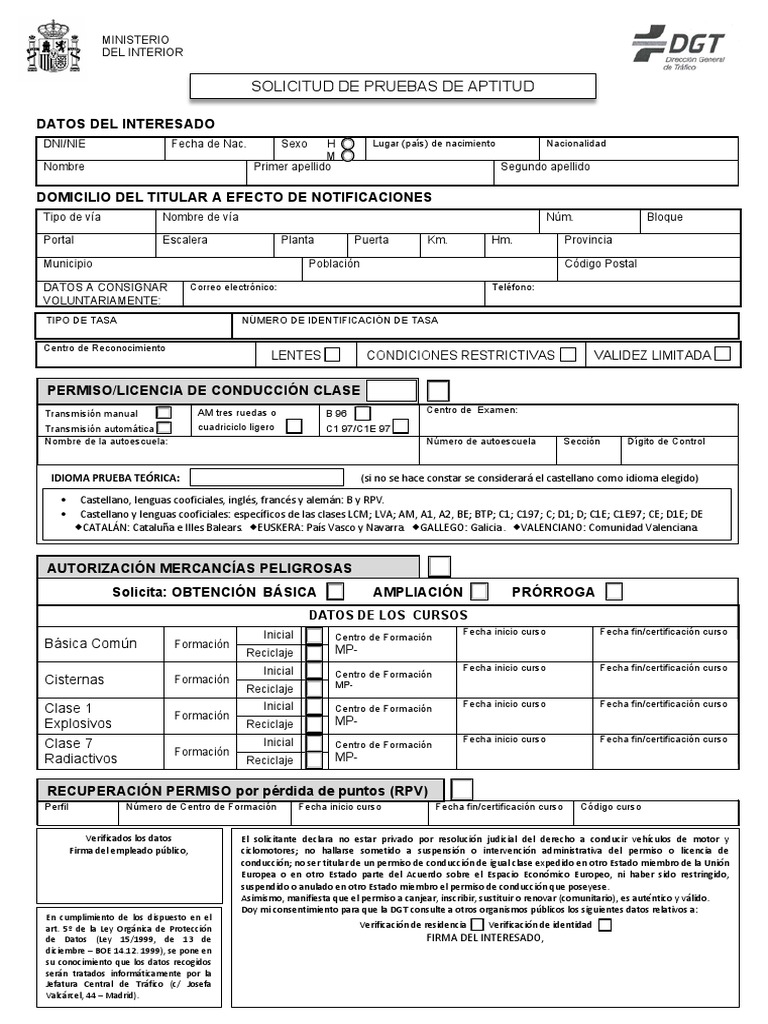 SOLICITUD PRUEBAS v10 | PDF | Licencia de conducir | Gobierno