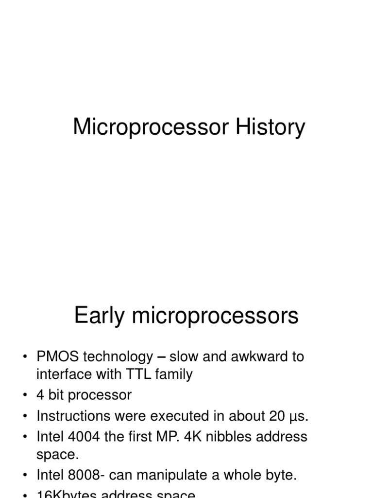 Microprocessor History1 | PDF | Microprocessor | Cpu Cache