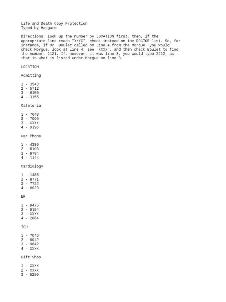 Life and Death Code | PDF | Wellness | Medical