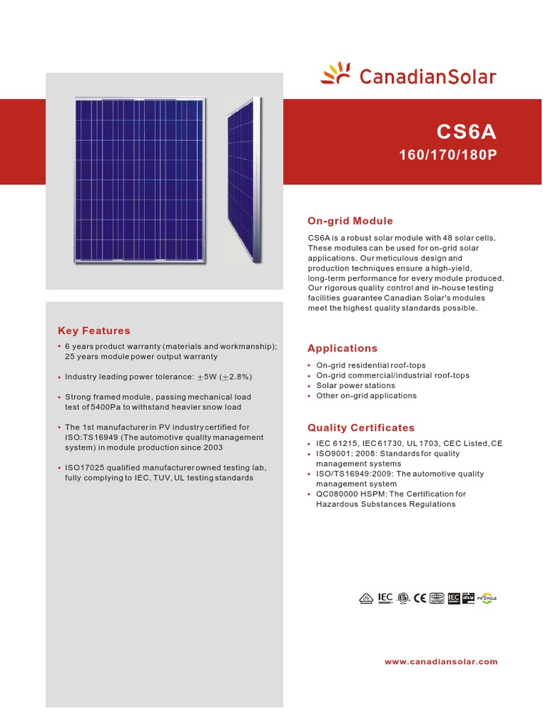 Canadian CS6A-P en | PDF | Electrical Engineering | Energy And Resource
