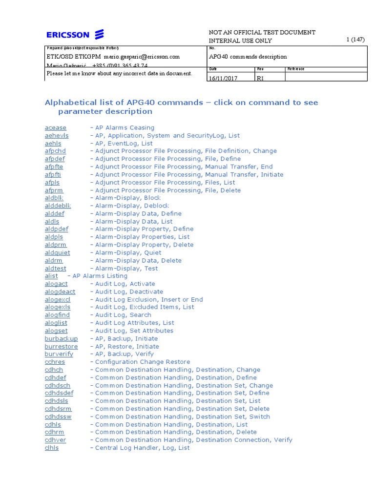 APG40 Command Descriptions Guide | PDF | File System | Computer File