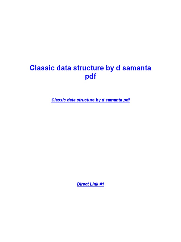 Classic Data Structure by D Samanta PDF | PDF | Microsoft Windows | Portable Document Format