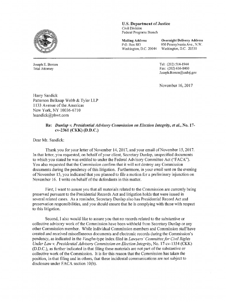 Doj Letter | PDF