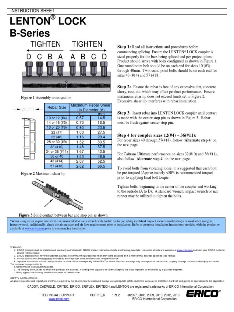 Lenton Lock B-Series: A B C D D C B A Tighten Tighten | PDF | Screw ...