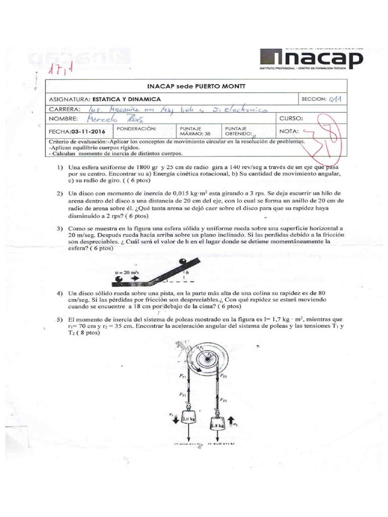 4° Prueba Estatica y Dinamica | PDF