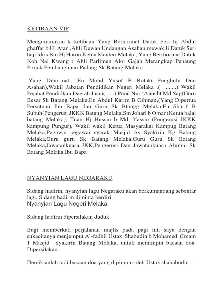 Teks MC Hi Tea | PDF | Seni