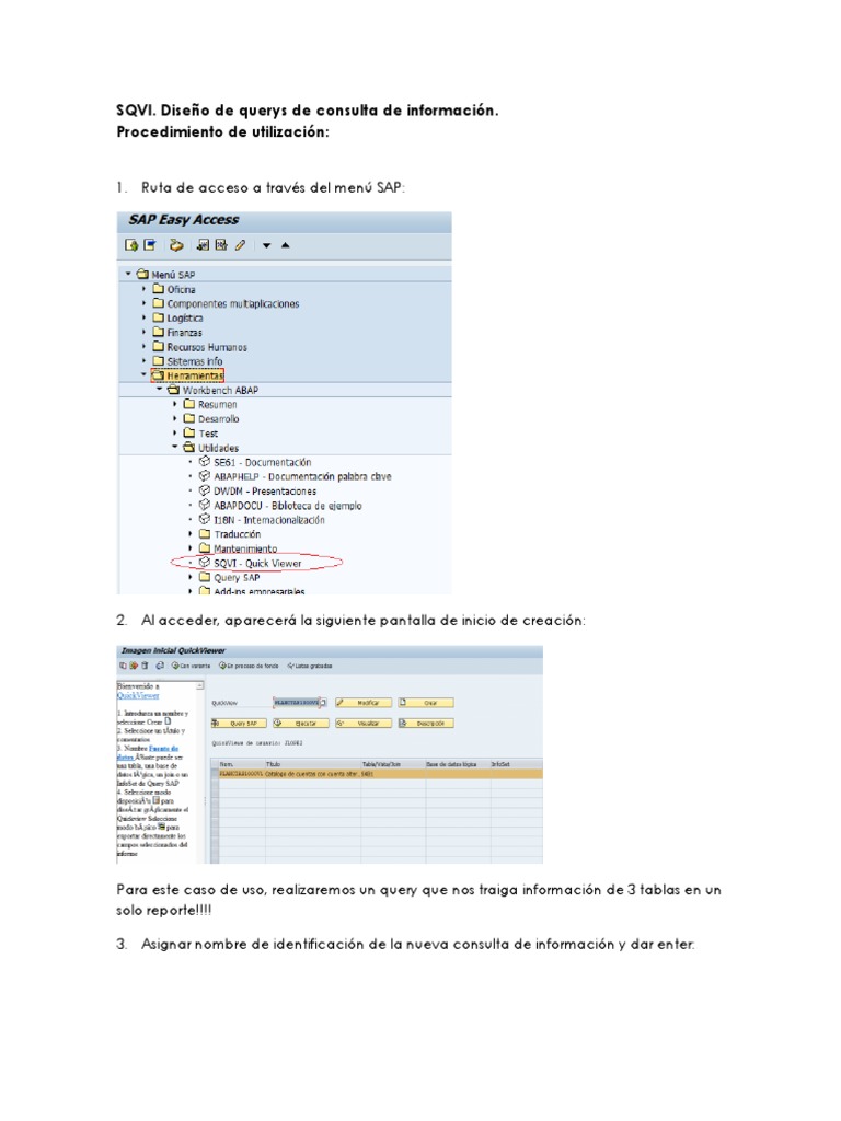 Guía de Consulta Creación de Querys de Consulta de Información SQVI