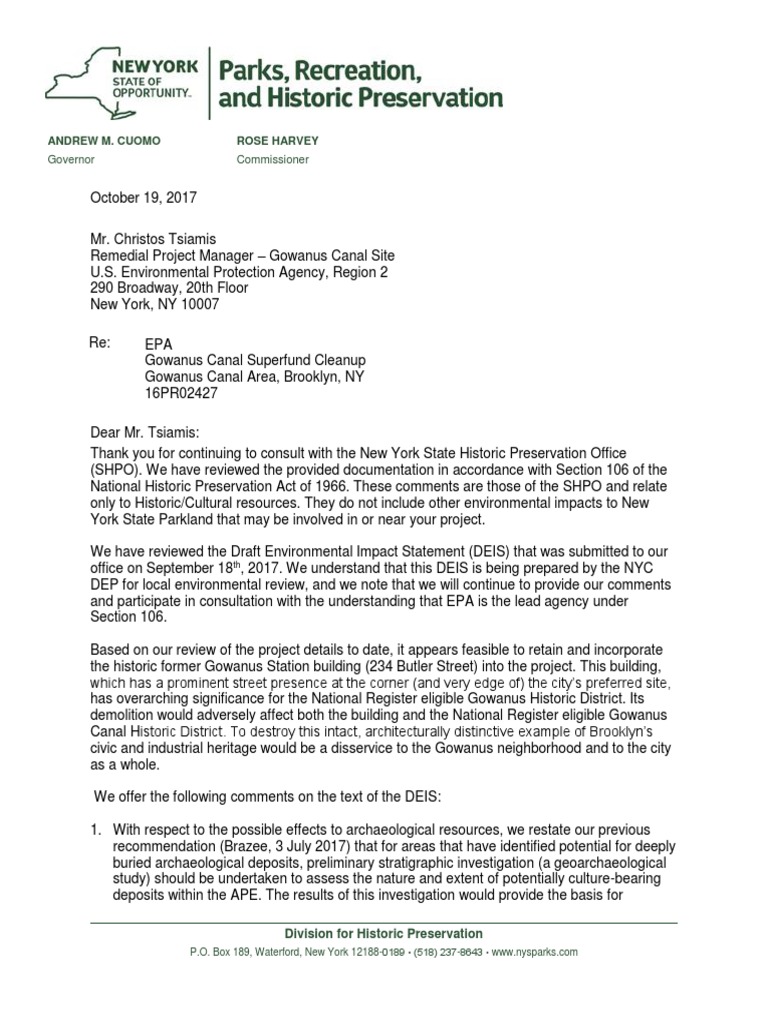 SHPO Letter 10 19 2017 | PDF | United States Environmental Protection ...