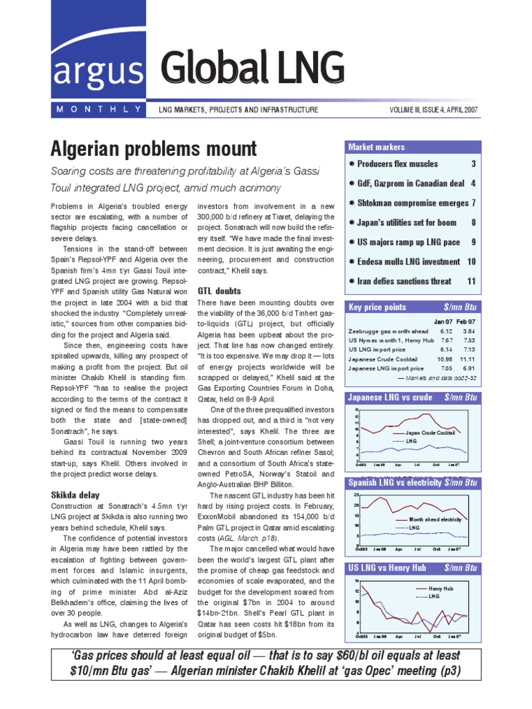 Argus Global LNG APRIL 07 | PDF | Liquefied Natural Gas | Natural Gas