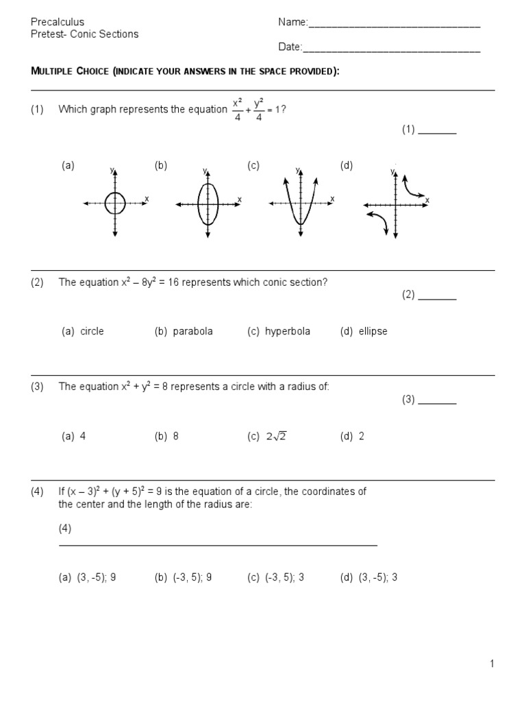 Unit - Conic Sections | PDF | Ellipse | Algebraic Geometry