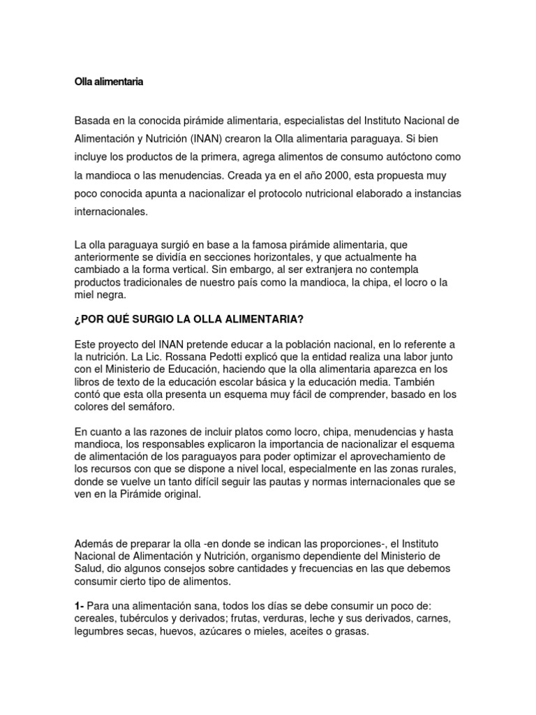 Contenido de Olla Alimentaria | PDF | Legumbre | Alimentos