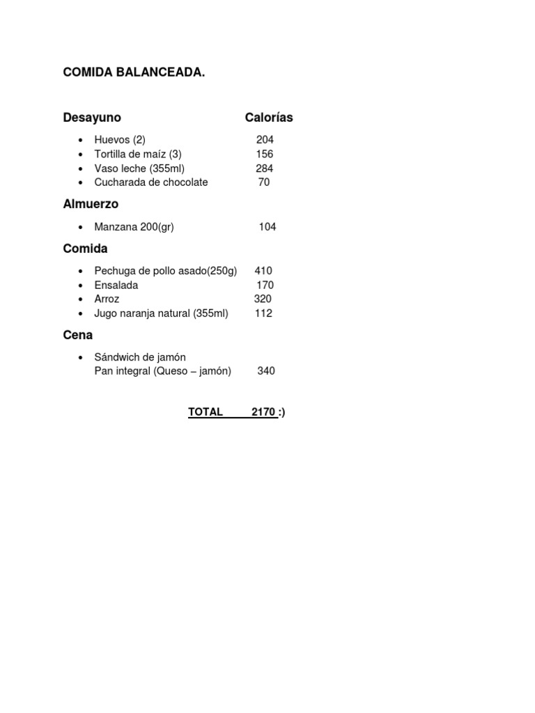 Comida Balanceada | PDF