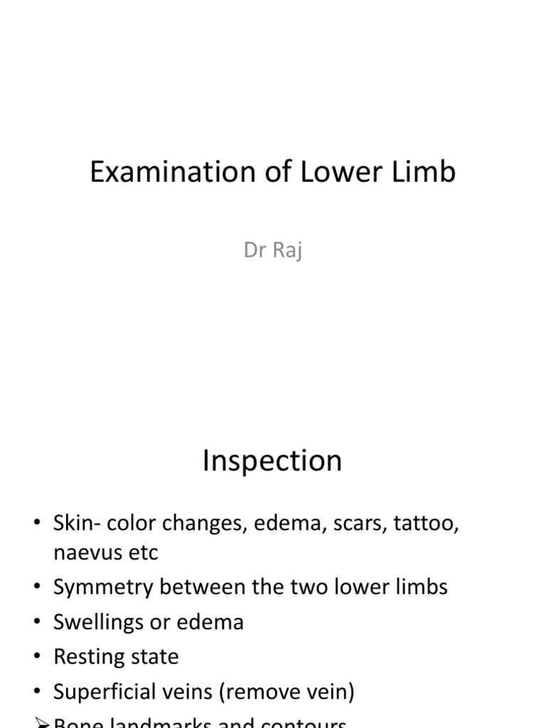 Lower Limb Examination Guide | PDF | Human Leg | Musculoskeletal System