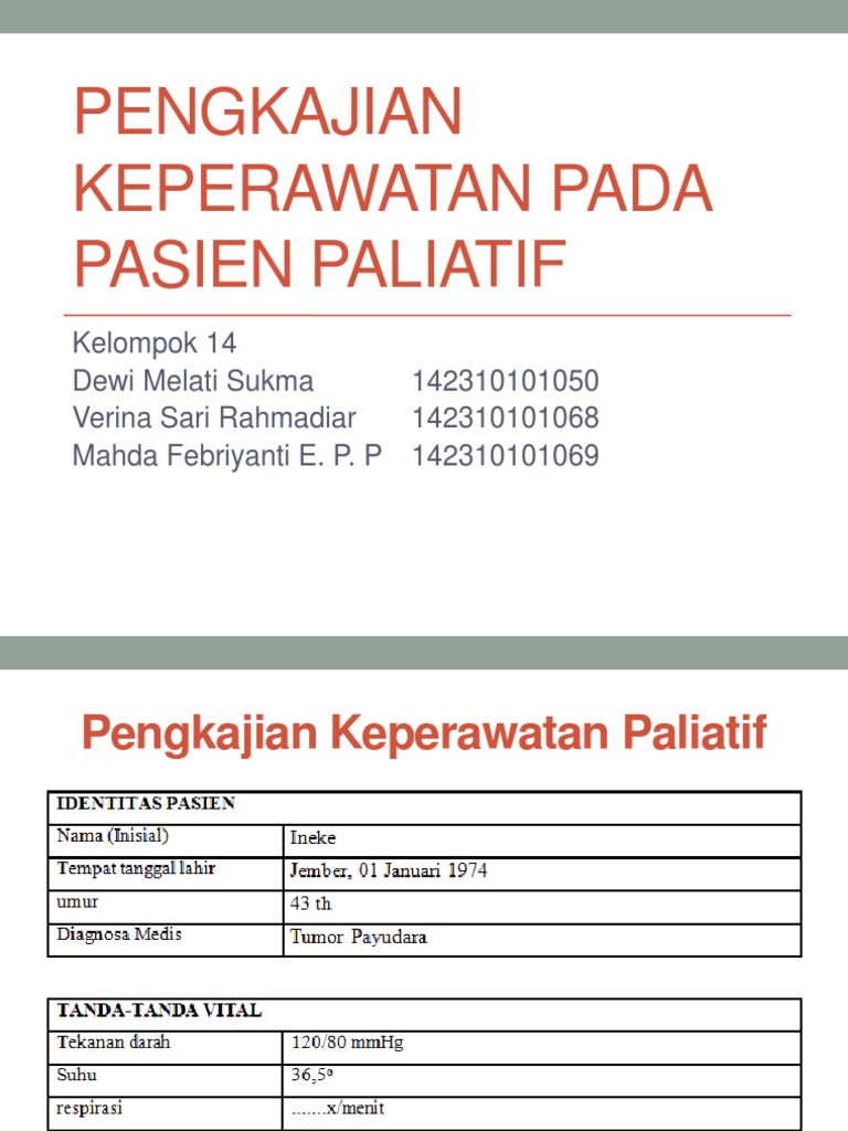 Pengkajian Keperawatan Pada Pasien Paliatif | PDF