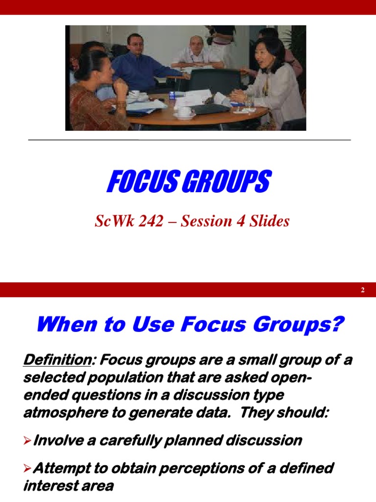 Focus Group Discussion | PDF | Focus Group | Conversation