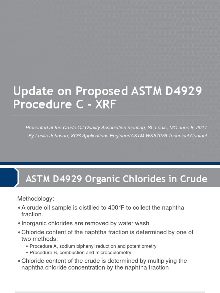 Update On Proposed ASTM D4929 Procedure C - XRF | PDF | Accuracy And Precision | Statistics