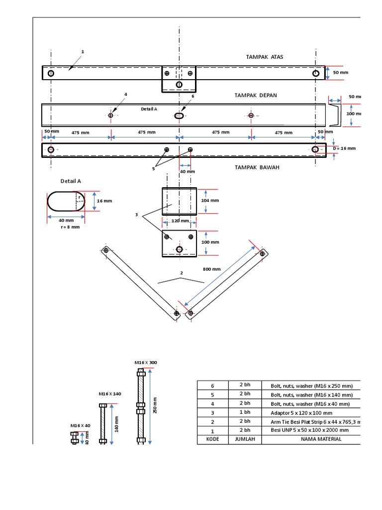 Gambar Konstruksi TM Tiang. Beton | PDF | Manufactured Goods