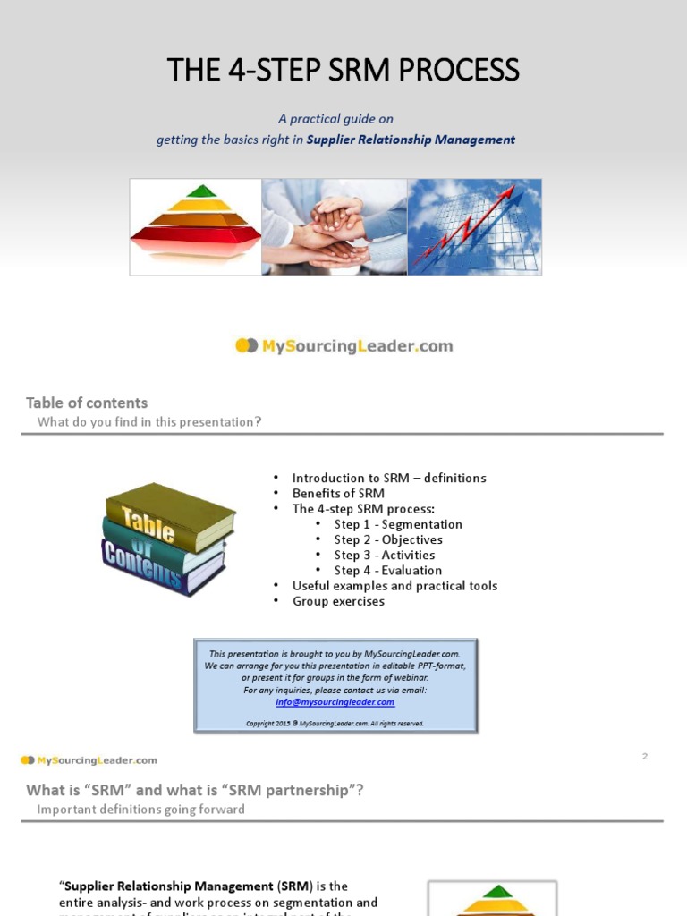 SRM 4 Step Process | PDF | Strategic Management | Procurement