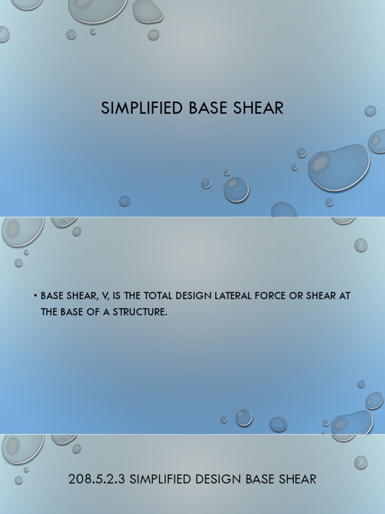 Simplified Base Shear | PDF | Technology & Engineering